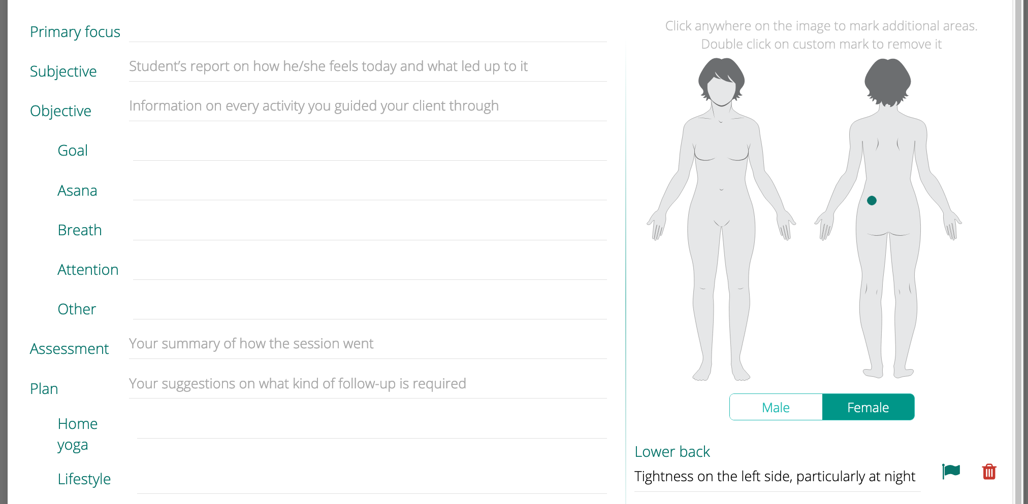 Add a new Session note - Sequence Wiz